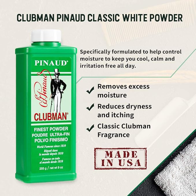 Clubman Talc Powder 9 oz – CLASSIC BARBER PRODUCTS